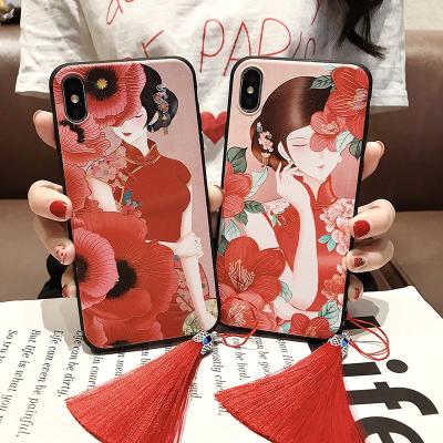 China Japanese style girl/Crane/Rose pattern case for Iphone series phone case for sale