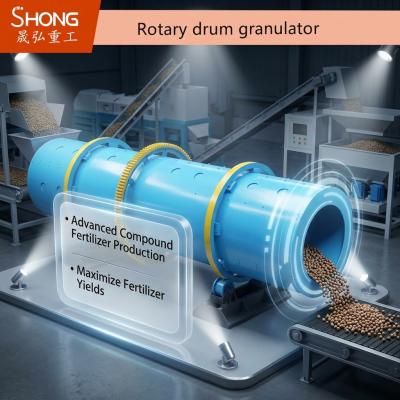 China Rotary Drum Granulator for Compound Fertilizer Production with Ball Shape Granules and 70% Granulation Rate for sale