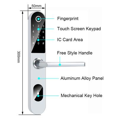 Cina Slim European Standard Mortise Smart Fingerprint Door Lock With TT LOCK APP in vendita