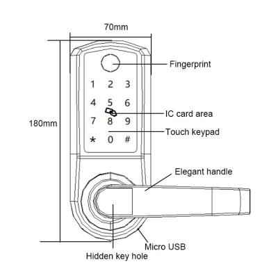 Cina WiFi Biometric Fingerprint Digital Keyless Door Lock Aluminium Alloy in vendita
