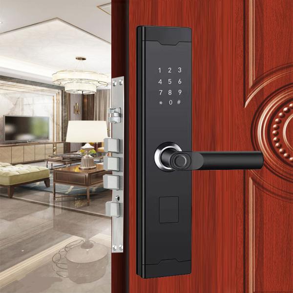 Biometrisches intelligentes Türschloss mit Fingerabdruck, Aluminiumlegierung, 6 V, 4 x AA-Batterien