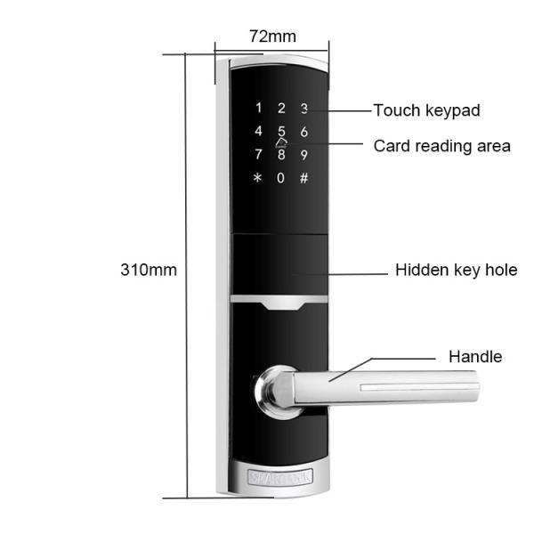 4 in 1 Keyless Entry Password Apartment Smart Door Lock with 4pcs AA Battery