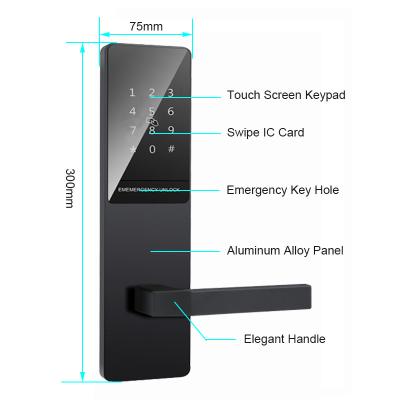 China Black color TTlock Bluetooth app controlled door locks for apartment home office zu verkaufen