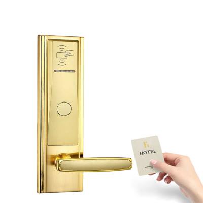 Cina Gold Color Mifare Hotel Key Card Door Locks with Free Management Software System in vendita