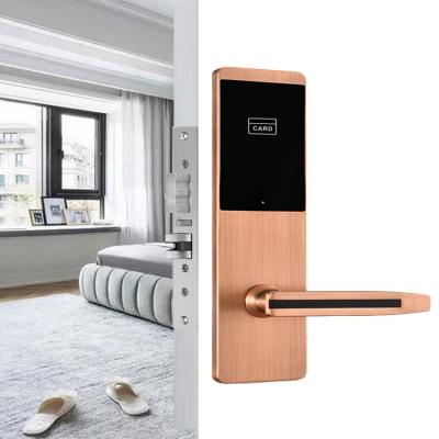 Cina 4 Colors Options Zinc Alloy Hotel Smart Door Locks with Swipe Card and Mechanical Key in vendita
