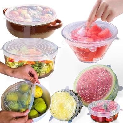 China Reusable Silicone Lids Set Stretchable Food Storage Covers for sale