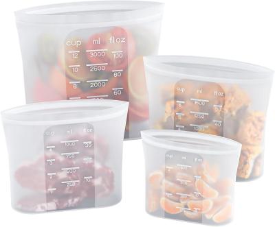 China Reusable Silicone Food Bags Airtight Leak-Proof Storage Bags for sale