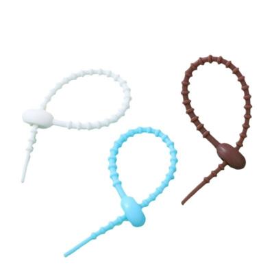 China Silicone Cable Ties Factory Direct Wholesale, Flexible Reusable Silicone Wire Ties for sale