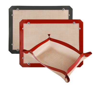China Factory Non-Stick Silicone Baking Mat with Button Fastening Tape, Reusable Heat Resistant Baking Pad for Oven, Wholesale for sale