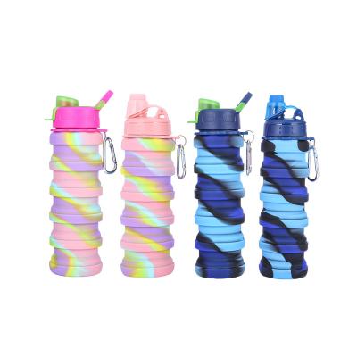 China Factory Direct Sale Outdoor Sports Silicone Folding Water Cup, Telescopic Silicone Cup, Portable Collapsible Drinking Cup for Outdoor Activities for sale
