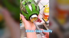 Factory Wholesale Long-handled Silicone Water Cup Brush, Household Kitchen Cleaning Brush, Suitable