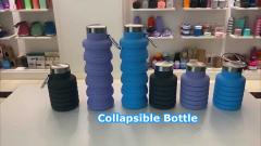 Factory-Direct Platinum Silicone Sports & Outdoor Water Bottle, Large-Capacity Portable Expandable W