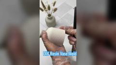 OEM/ODM DIY Resin Flower Vase Silicone Mold - Cylindrical Striped Mold for Crystal Glue & Gypsum Bat