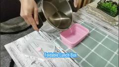 Factory Wholesale 4-Piece Silicone Lunch Box Set, Outdoor Portable Folding Lunch Box, Microwave Comp