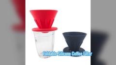 Factory Direct Outdoor Foldable Hand-Drip Coffee V-Shaped V60 Food-Grade Silicone Coffee Filter Cup