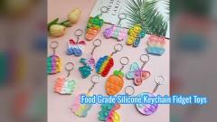 Food Grade Silicone Keychain Fidget Toys, BPA Free Sensory Keyrings, Factory Bulk Wholesale Custom L