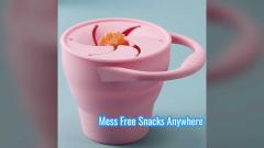 OEM/ODM Portable Children's Snack Storage Box - Leak-proof Silicone Snack Cup, Foldable Hand-held Ba