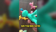 Factory Supply Frog Gently Bites Baby Carrier Bag for 0-6 Months, Soft Safe Infant Carrier Accessory