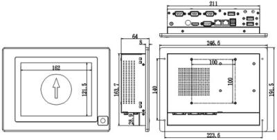 Cina Serie doppia 5USB della rete 3 del CPU del PC IPPC-0803T3 di tocco del pannello di tocco HM76 del taccuino capacitivo a 8 pollici del chip in vendita