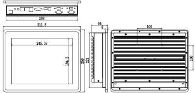 Cina Serie doppia 4 USB della rete 2 del CPU del touch screen di IPPC-1208T 12,1» di tocco capacitivo Fanless J1900 del PC in vendita