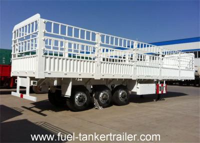 China Steel Fence Side Wall Semi Trailer Truck with two / three FUWA axle for sale