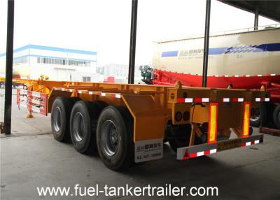 China 40ft skeleton container semitrailer / tri-axle truck chassis frame for sale