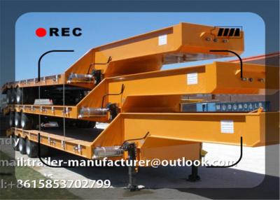 China 3 Axles Low Bed Trailer for Excavator Carrying , Lowbed Truck Trailer for sale