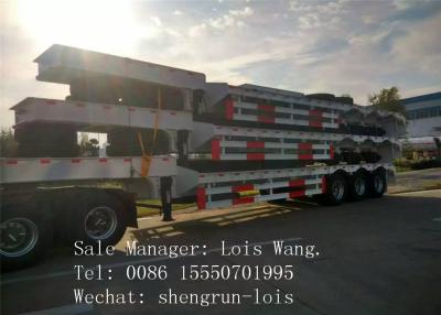 China 3 Axle Heavy Duty Low Bed Semi Trailer , 30 Ton To 60 Tons Low Loader Truck Trailer for sale