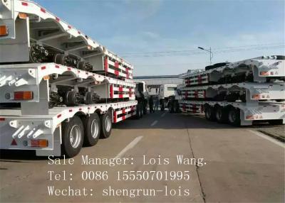 China Tri Axle Low Bed Semi Trailer Low Loader Trailers For Excavators for sale