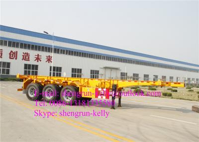 China Tri Axles 20 ft 40 ft Skeleton Container Trailer Chassis , Truck Semi Trailer for sale