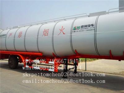 Cina Rimorchio cilindrico dell'autocisterna del combustibile di forma 50CBM con la piastra laterale del acciaio al carbonio di 6mm in vendita