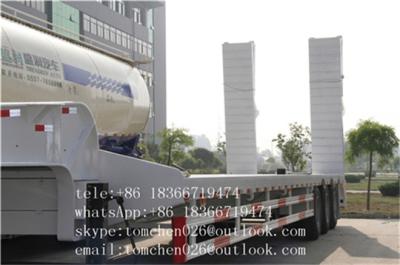China Mechanical Suspension 3 Axle Low Bed Trailer , 40T - 160T Heavy Duty Gooseneck Trailers for sale