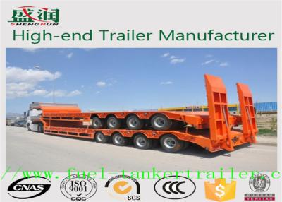 China Gooseneck lowboy trailer , low bed trailer 100 ton with Manual or Hydraulic type Ladder for sale