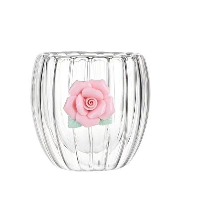 China Modern Design Double Insulated Glass Coffee Cups Household Use Glass Mugs OEM for sale