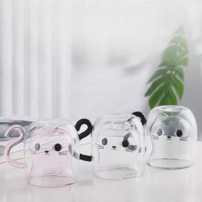 China Custom Capacity Double Wall Glass Mug Heat Resistant Dishwasher Safe Coffee Glasses for sale