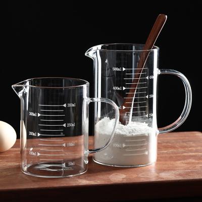 China Multi Purpose Single Wall Glass Mug Heat Resistant High Borosilicate Measuring Cup for sale