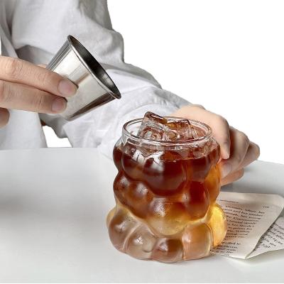 China High Borosilicate Glass Cup Transparent Irregular Glass Coffee Mug For Enjoying Drinks for sale