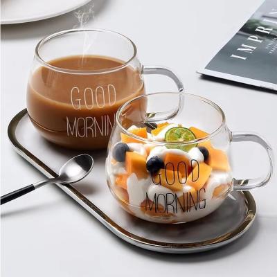 China 350ml Single Wall Glass Mug High Temperature Resistant Glass Coffee Mugs With Handles for sale