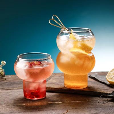 China 280ml 530ml Popular High Borosilicate Glass Cup Ice Latte Coffee Cup Transparent for sale