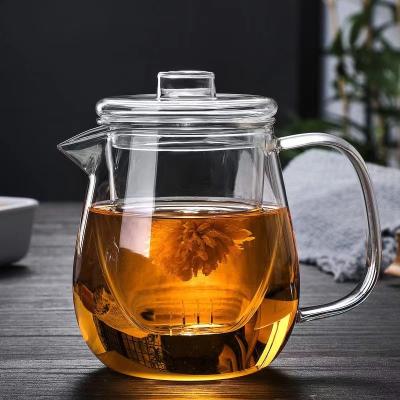 China Modern Household Glass Tea Set Explosion Proof Glass Teapot With Removable Infuser for sale