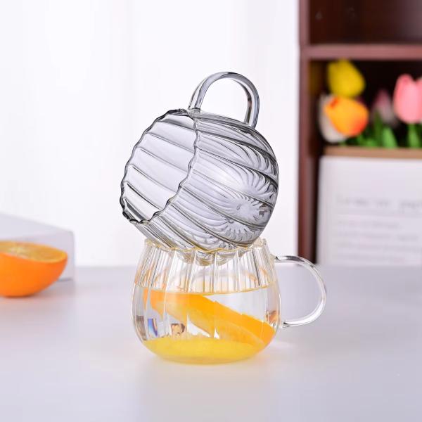 Quality Heat Resistant High Borosilicate Glass Coffee Tea Juice Cup For Coffee Tea Daily Drinking for sale