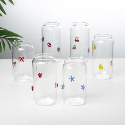 China Customizable High Borosilicate Cups 3D Pattern Household Glass Beverage Water Tumbler for sale