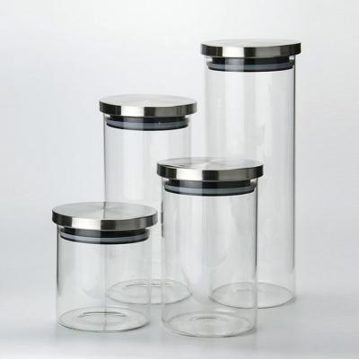 China Heat Resistant 8oz Airtight High Borolicicate Glass Jar With Metal Lid Custom Size for sale