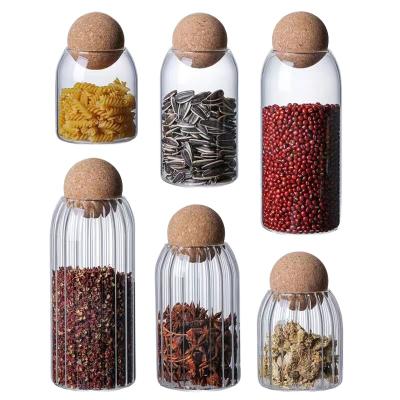 China Transparent Borosilicate Glass Food Canisters Customer Logo For Tea Nuts Candy Serving for sale