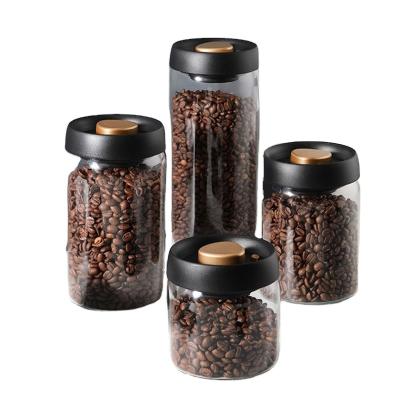 China Modern Design Food Grade Glass Storage Jar Moisture Proof For Coffee Beans Powder Tea for sale