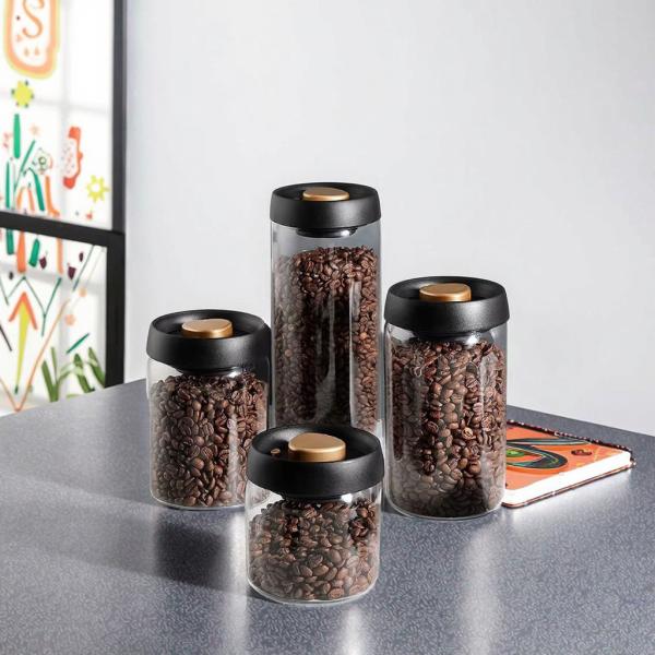 Quality OEM Vacuum Sealed High Borosilicate Glass Storage Jar 500ml 900ml 1200ml 1800ml for sale