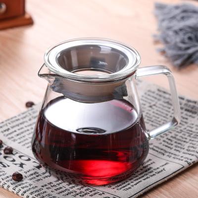 China Modern Design Decanter Coffee Pot Transparent Glass Coffee Pot Server 300ml 500ml for sale