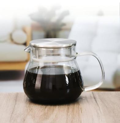 China Dishwasher Safe Borosilicate Glass Teapot With Stainless Steel Infuser 500ml Capacity for sale