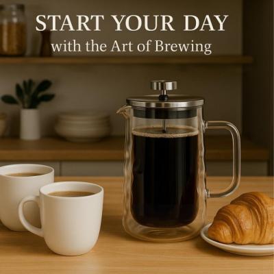 China Unique Cloud Shape Double Wall Glass Coffee Pots Maker French Coffee Press 600ml for sale