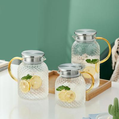 China Large Capacity Borosilicate Glass Kettles High Temperature Resistant Glass Water Pots for sale